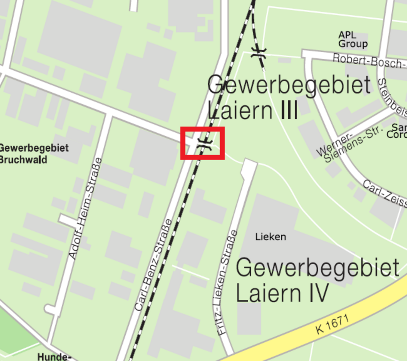 Vollsperrung Fußgänger- und Radbrücke von Fritz-Lieken Straße (Laiern ...